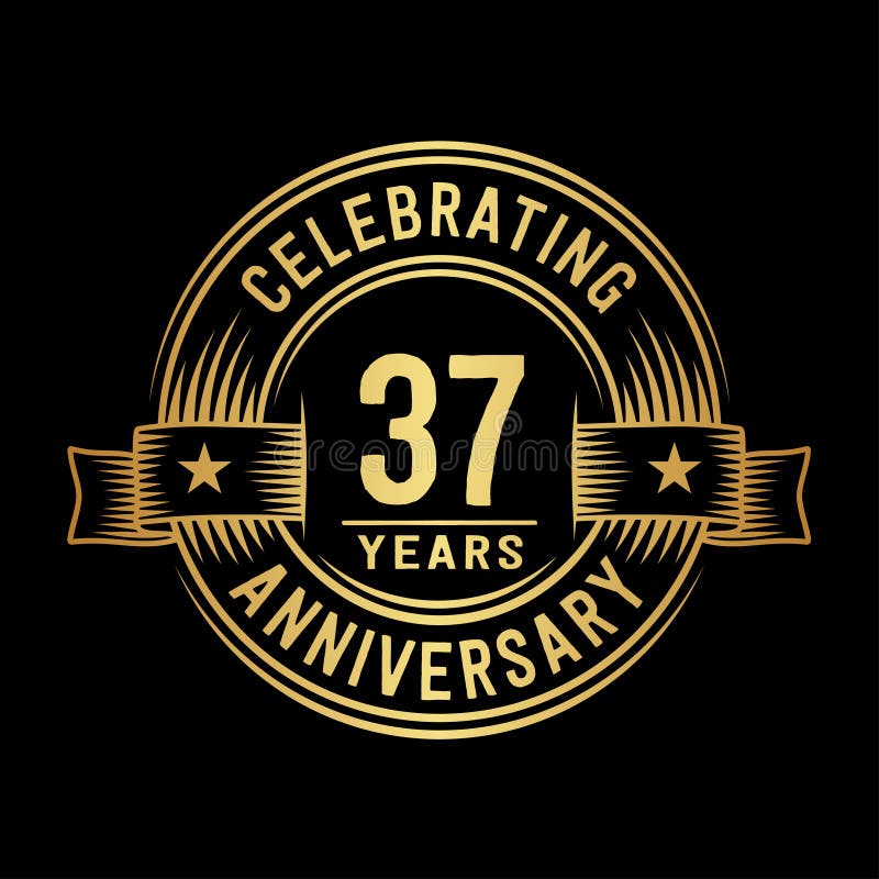 37 Th Years Anniversary Logo Template, Vector Design Birthday ...
