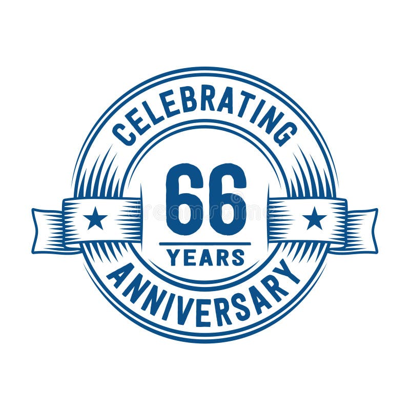 66 Years Anniversary Celebration Logotype. 66th Years Logo. Vector and ...
