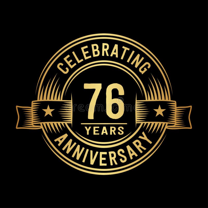 76 Years Anniversary Celebration Logotype. 76th Years Logo. Vector and ...