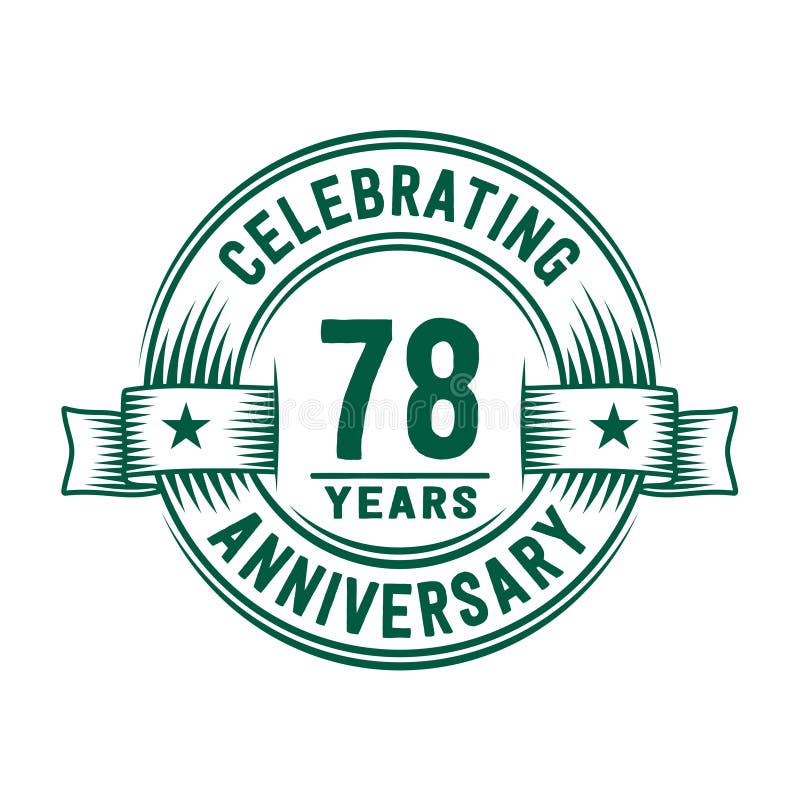 78 Years Anniversary Celebration Logotype. 78th Years Logo. Vector and ...