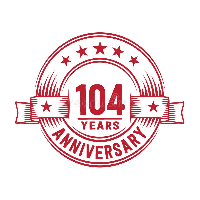 104 Years Anniversary Celebration Logotype. 104th Years Logo. Vector ...