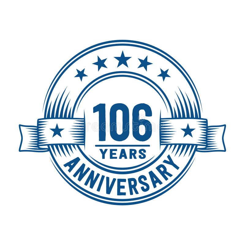 106 Years Anniversary Celebration Logotype. 106th Years Logo. Vector ...