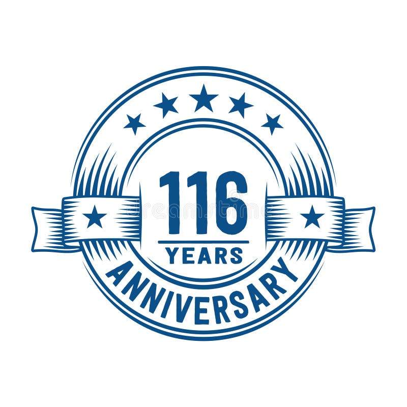 116 Years Anniversary Celebration Logotype. 116th Years Logo. Vector ...