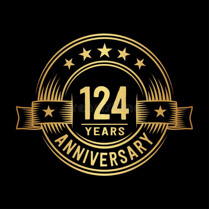 124 Years Anniversary Celebration Logotype. 124th Years Logo. Vector ...