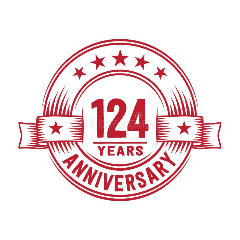 124 Years Anniversary Celebration Logotype. 124th Years Logo. Vector ...