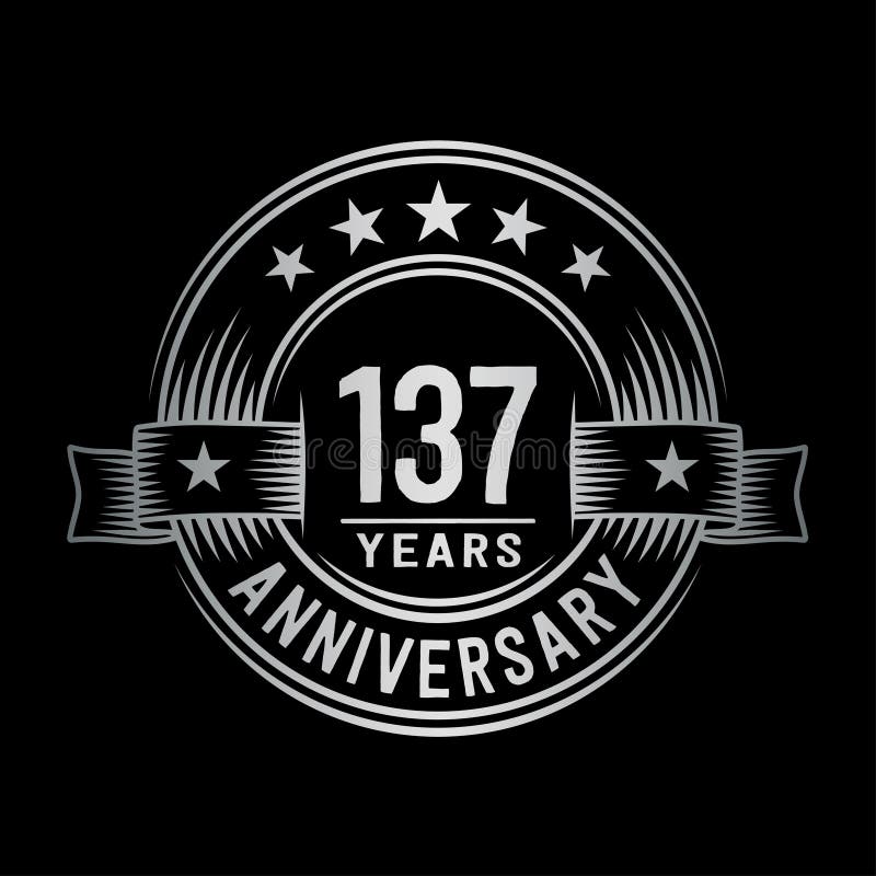 137 Years Anniversary Celebration Logotype. 137th Years Logo. Vector ...
