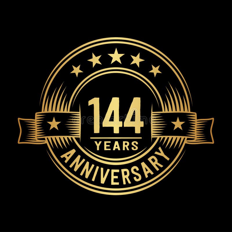 144 Years Anniversary Celebration Logotype. 144th Years Logo. Vector ...