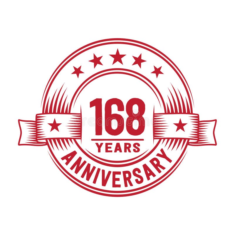 168 Years Anniversary Celebration Logotype. 168th Years Logo. Vector ...