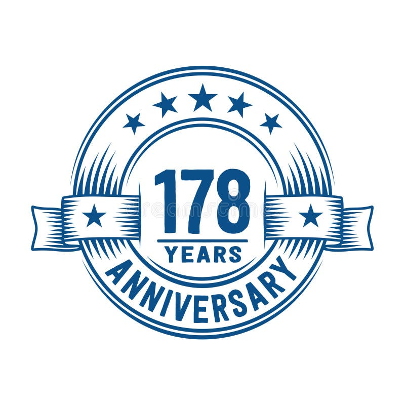 178 Years Anniversary Celebration Logotype. 178th Years Logo. Vector ...