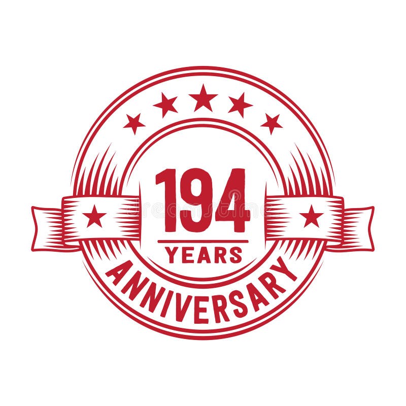194 Years Anniversary Celebration Logotype. 194th Years Logo. Vector ...