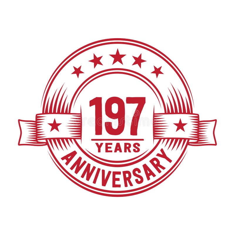 197 Years Anniversary Celebration Logotype. 197th Years Logo. Vector ...