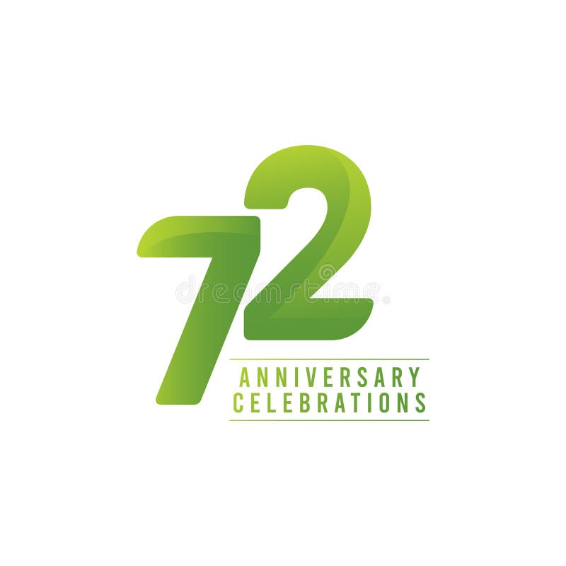 72 Years Anniversary Celebration Number Text Vector Template Design ...