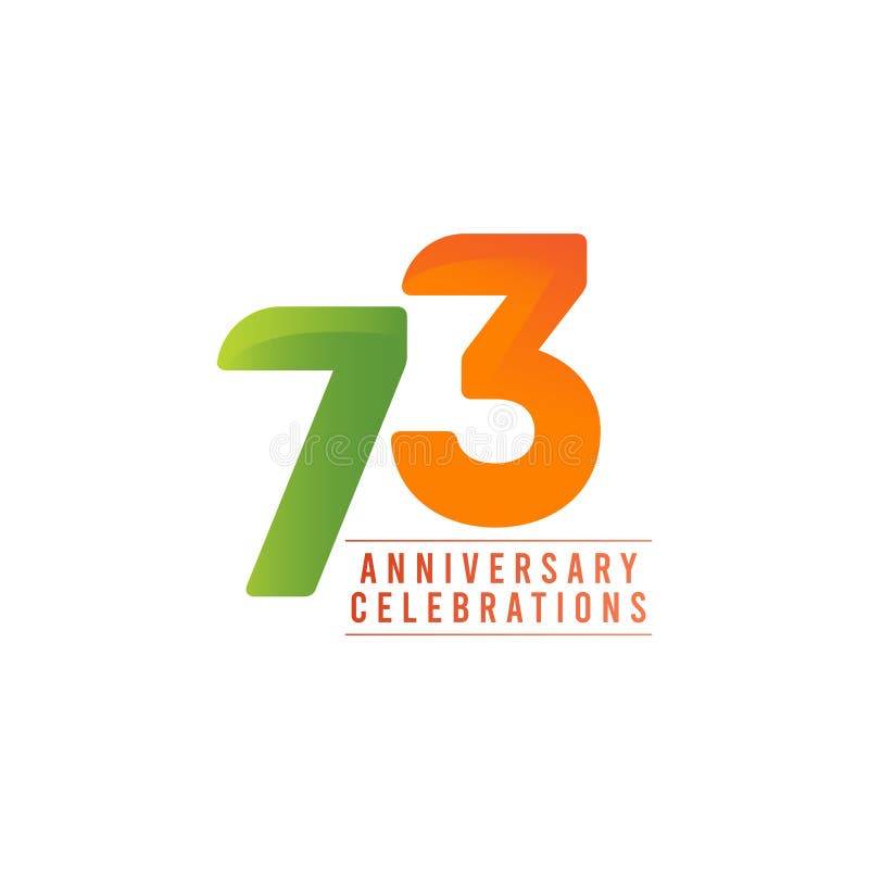 73 Years Anniversary Celebration Number Text Vector Template Design ...