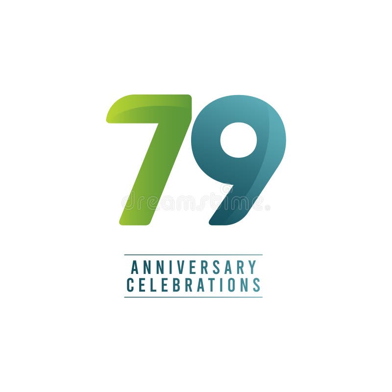 79 Years Anniversary Celebration Number Text Vector Template Design ...