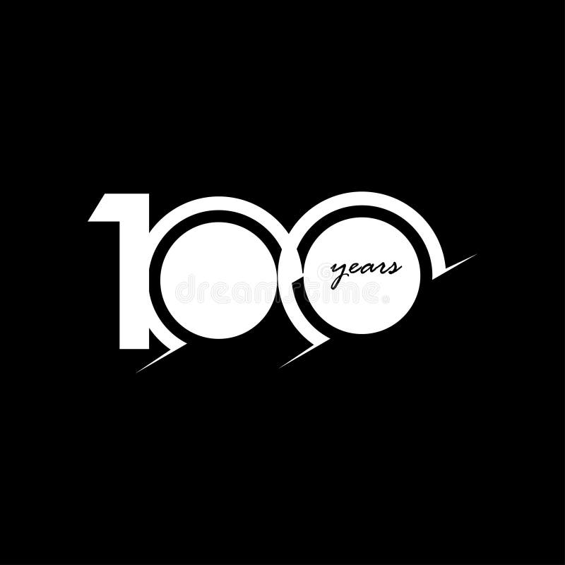 100 Years Anniversary Celebration Number White and Black Vector ...