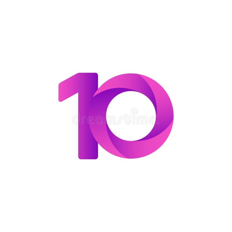 10 Years Anniversary Celebration Purple Vector Template Design ...