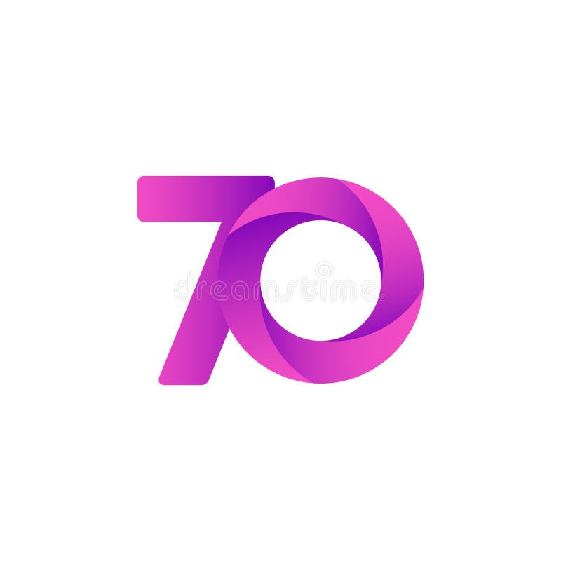 70 Years Anniversary Celebration Purple Vector Template Design ...