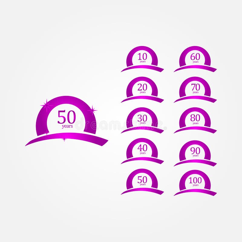 50 Years Anniversary Celebration Purple Vector Template Design ...