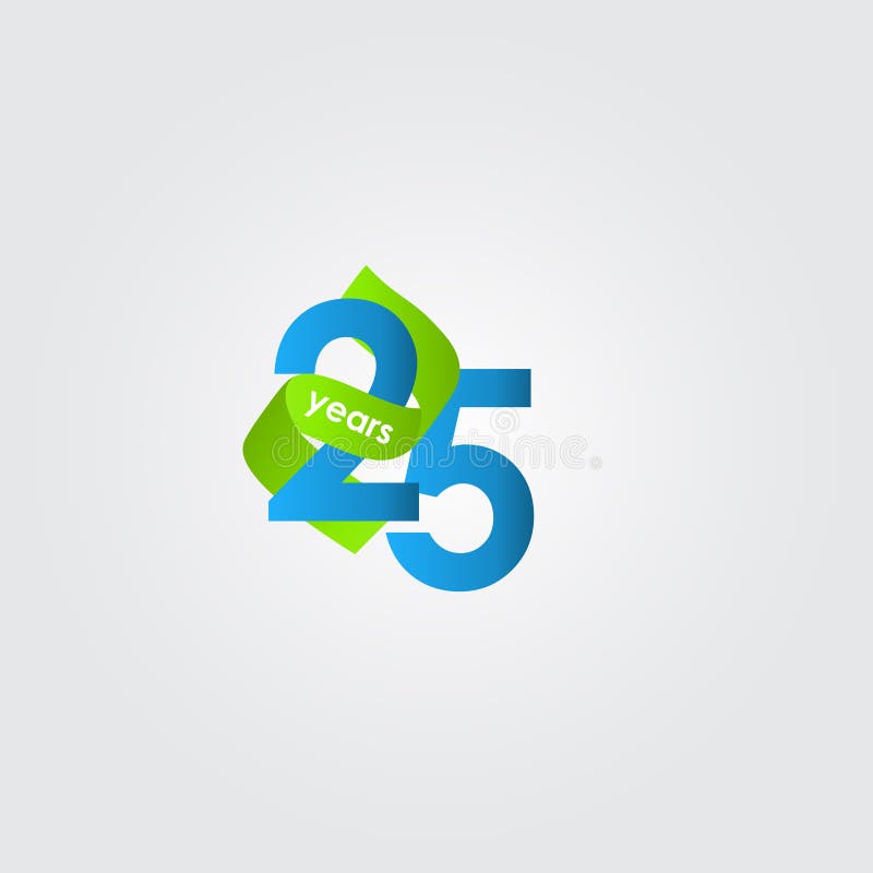 25 Years Anniversary Celebration Ribbon Vector Template Design ...