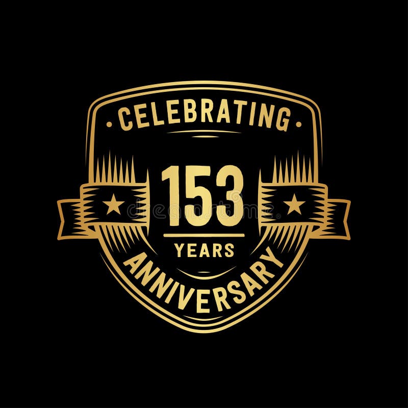 153 Years Anniversary Celebration Shield Design Template. 153rd ...