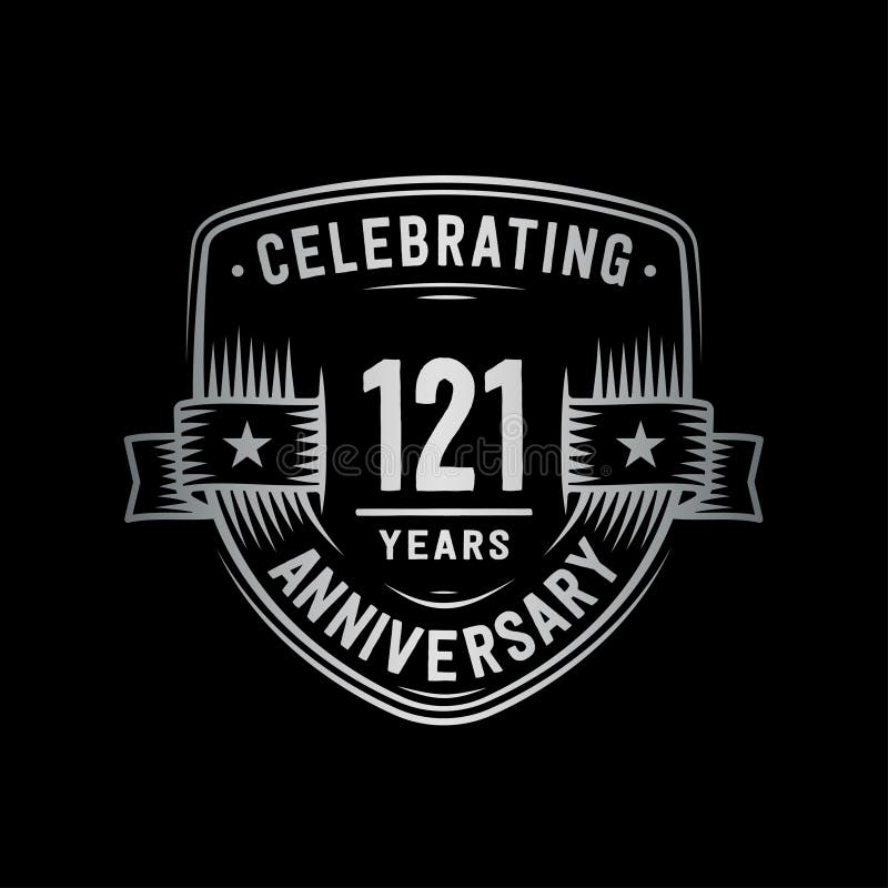121 Years Anniversary Celebration Shield Design Template. 121st ...