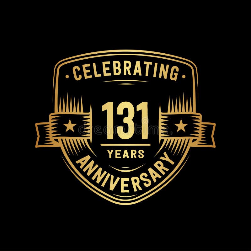 131 Years Anniversary Celebration Shield Design Template. 131st ...