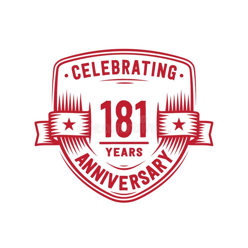 181 Years Anniversary Celebration Shield Design Template. 181st ...