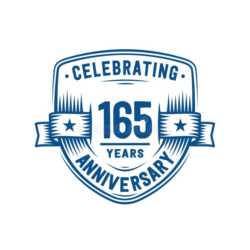 165 Years Anniversary Celebration Shield Design Template. 165th ...