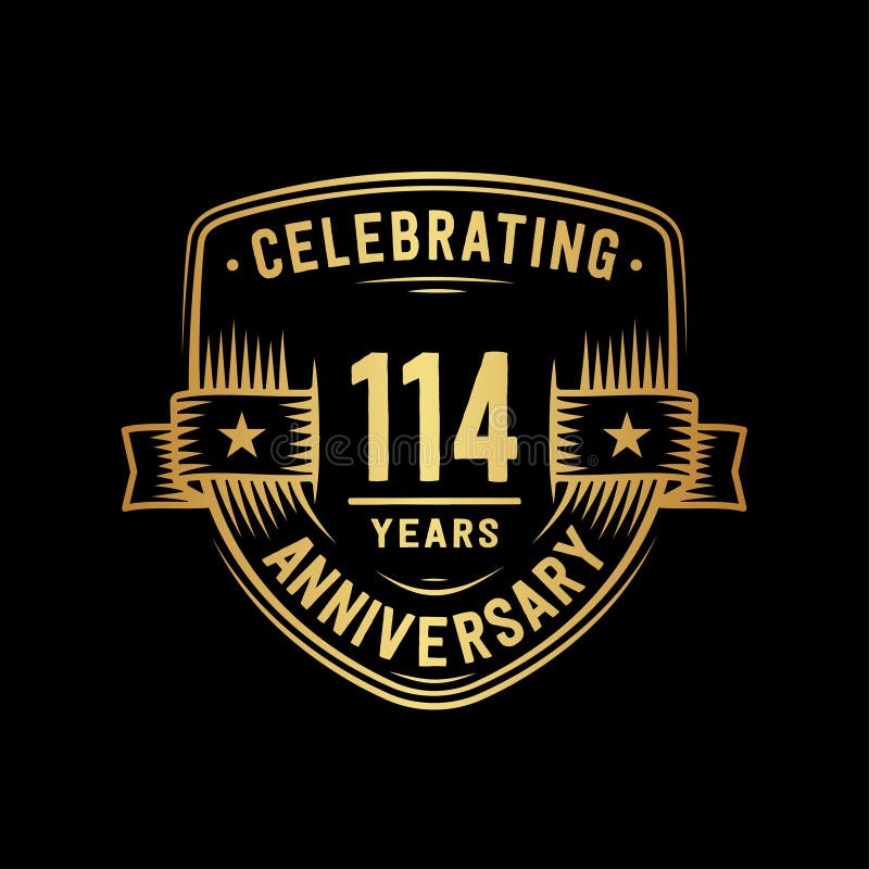 114 Years Anniversary Celebration Shield Design Template. 114th ...