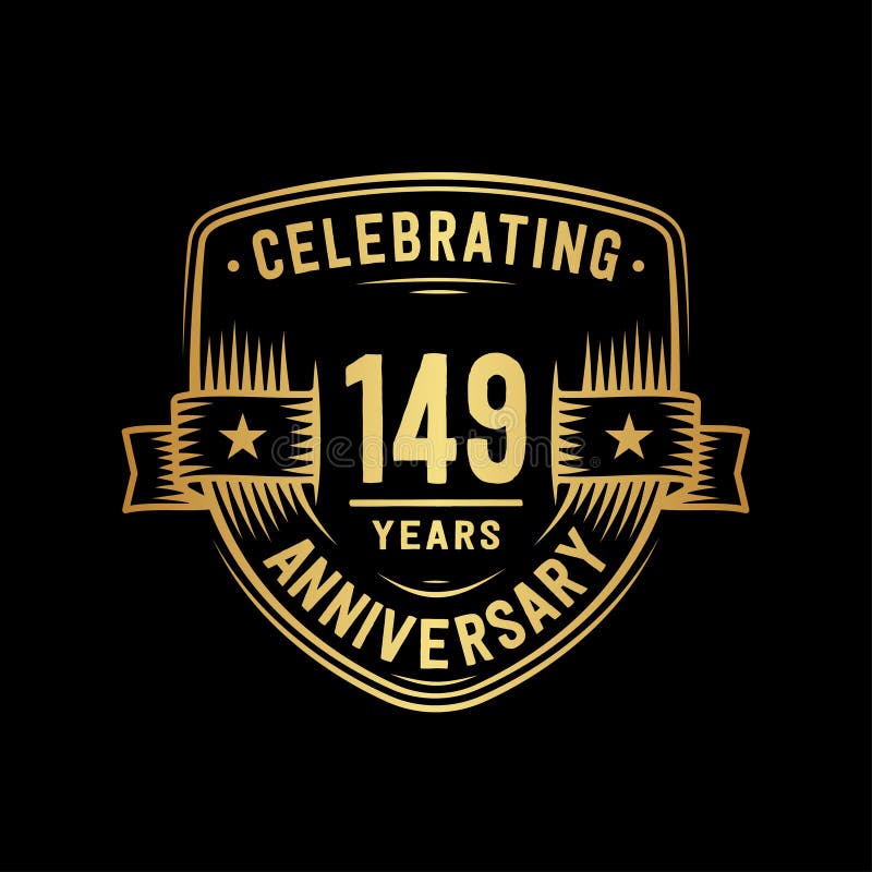 149 Years Anniversary Celebration Shield Design Template. 149th ...