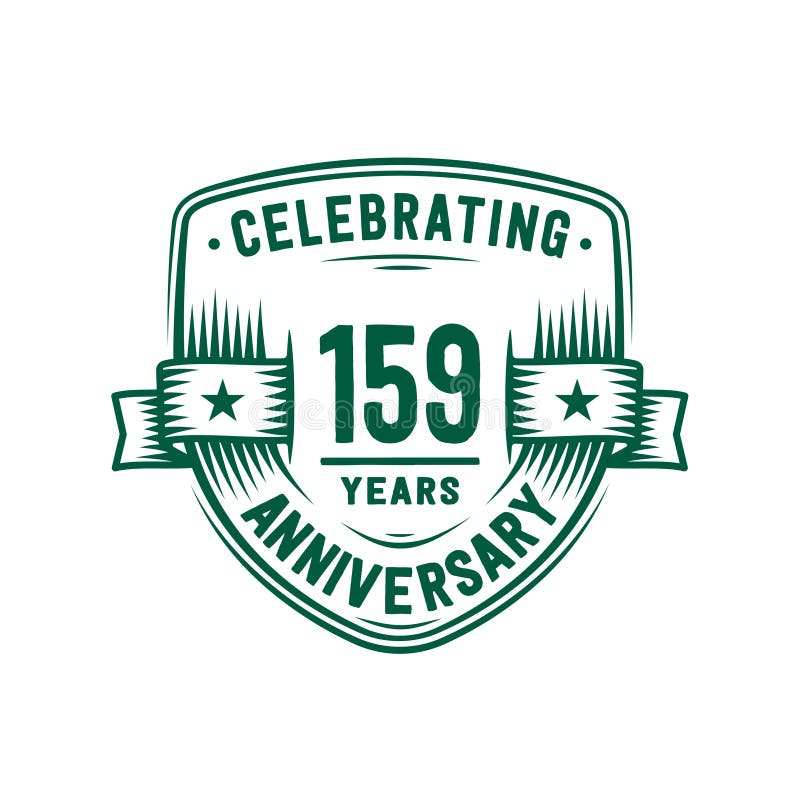 159 Years Anniversary Celebration Shield Design Template. 159th ...