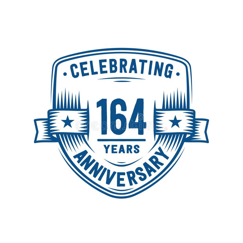 164 Years Anniversary Celebration Shield Design Template. 164th ...
