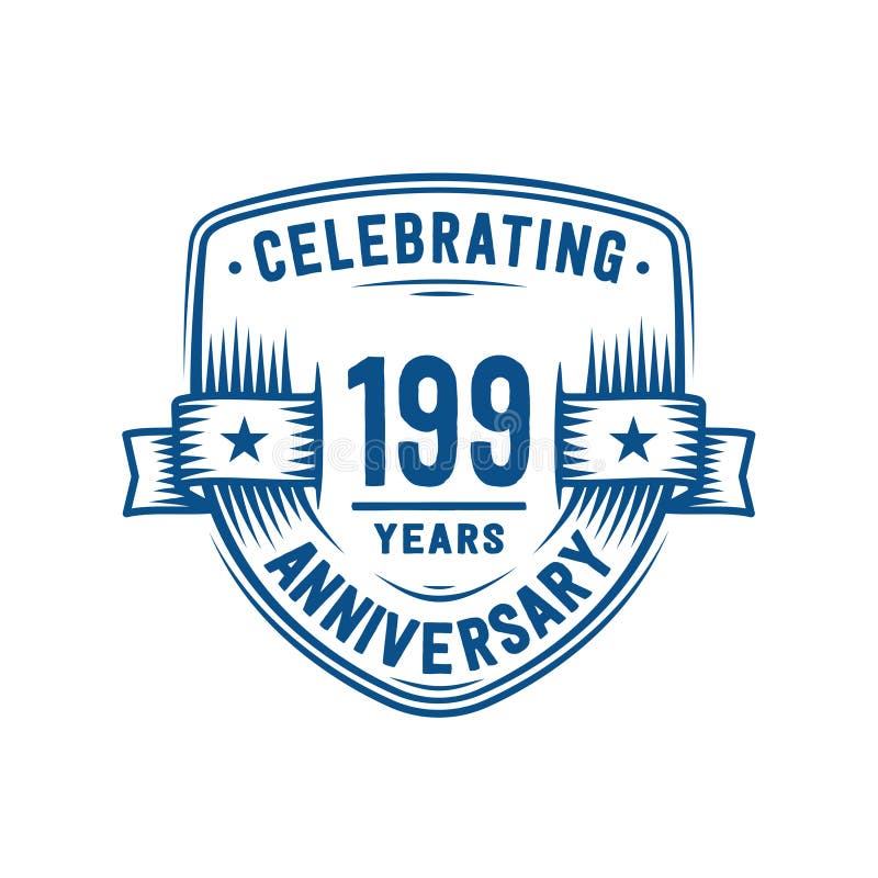 199 Years Anniversary Celebration Shield Design Template. 199th ...