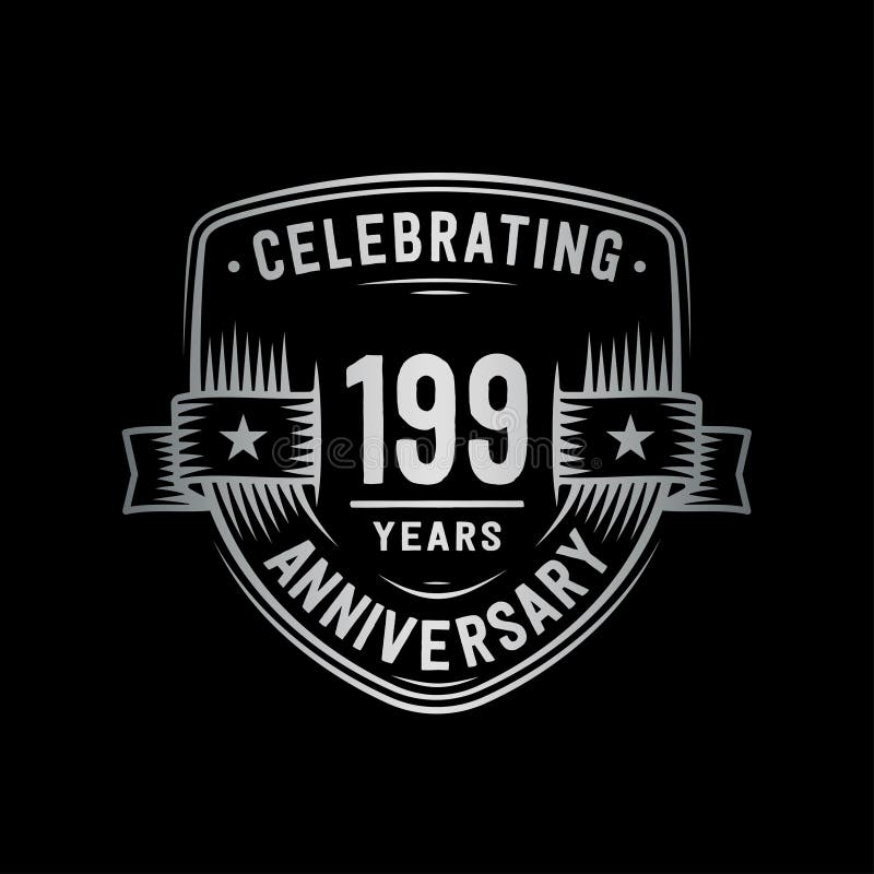 199 Years Anniversary Celebration Shield Design Template. 199th ...
