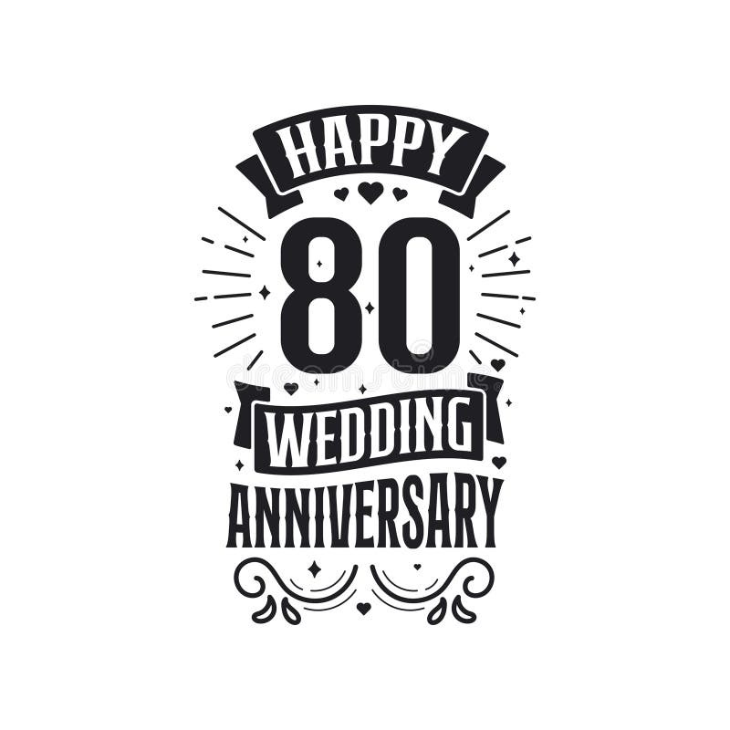 80th Wedding Anniversary Logo Vector Illustration Stock Illustration ...