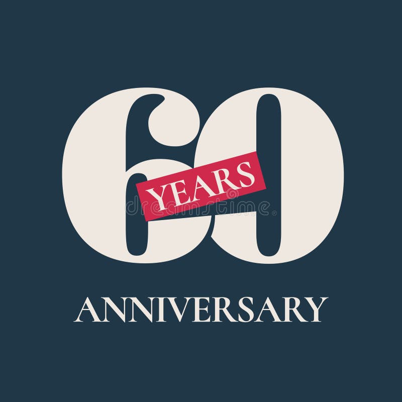 60 Years Anniversary Celebration Vector Icon, Logo Stock Vector ...