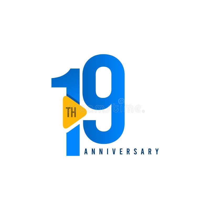 19 Years Anniversary Celebration Vector Template Design Illustration ...