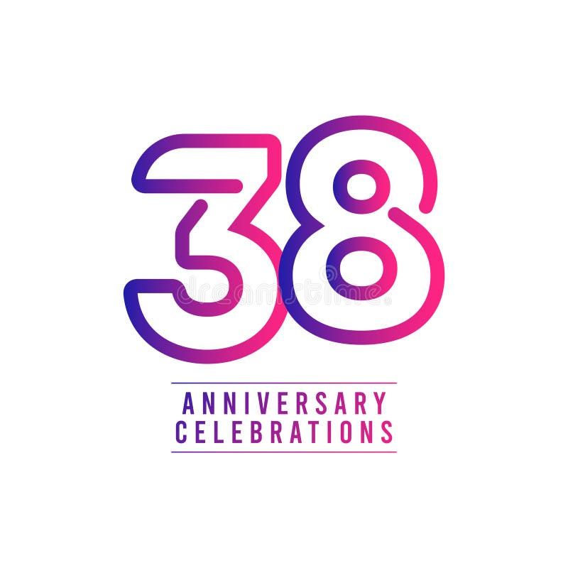 38 Years Anniversary Celebration Vector Template Design Illustration ...