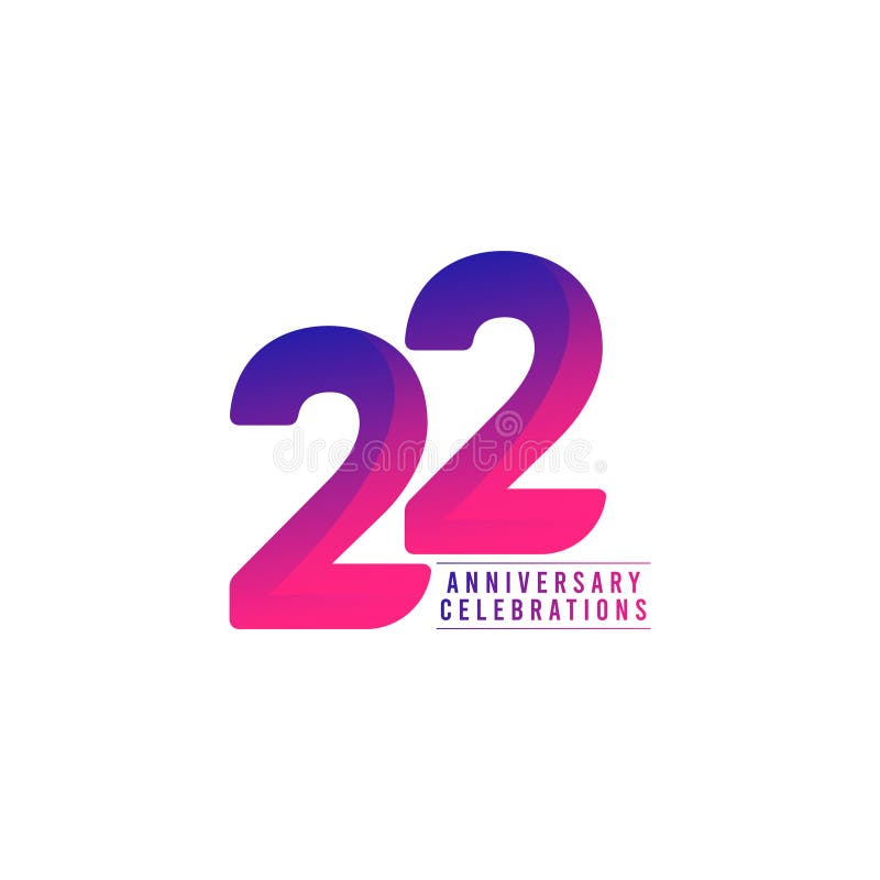 22th Years Anniversary Logo Template, Vector Design Birthday ...