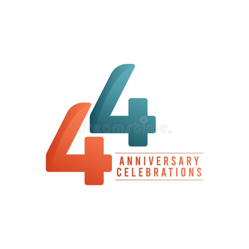 44 Years Anniversary Celebration Logo. 44th Anniversary Luxury Design ...