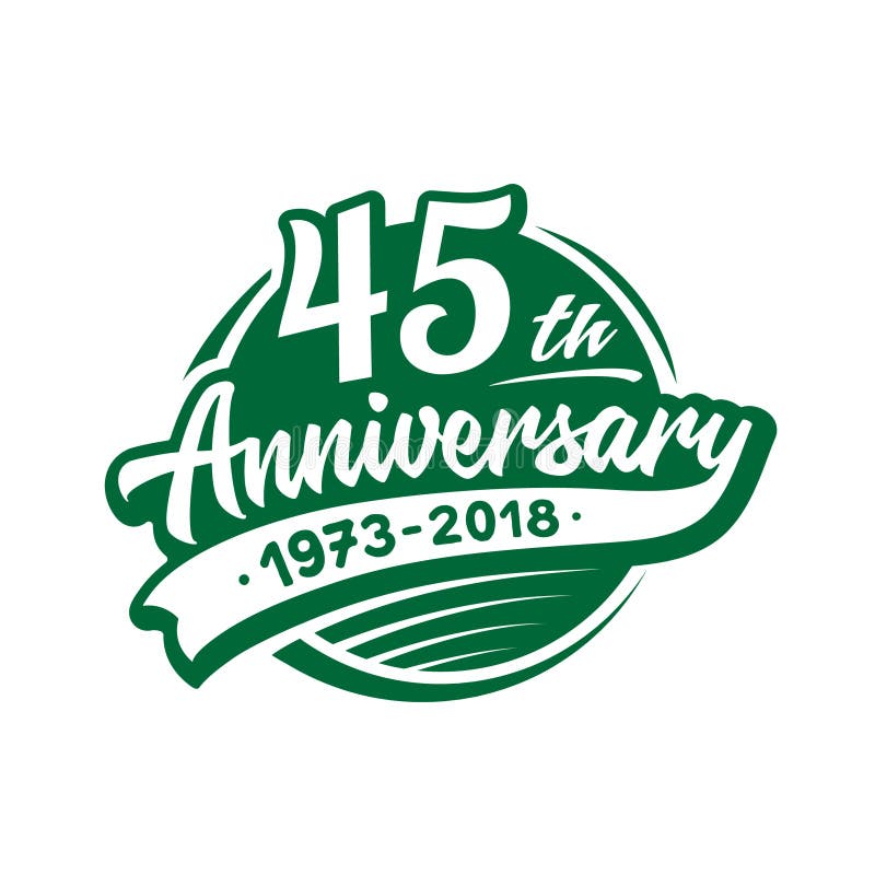 45 Years Anniversary Design Template. Vector and Illustration. 45th ...