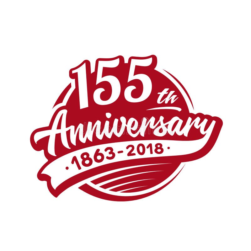 155 Years Anniversary Design Template. Vector and Illustration. 155th ...