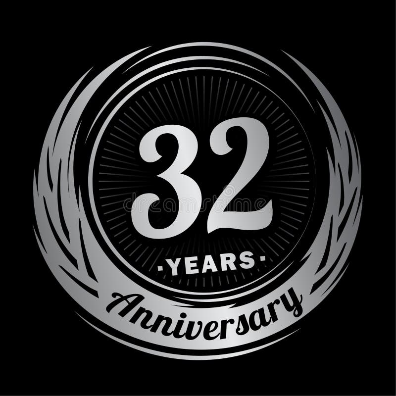 32 Years Anniversary. Elegant Anniversary Design. 32nd Logo. Stock ...