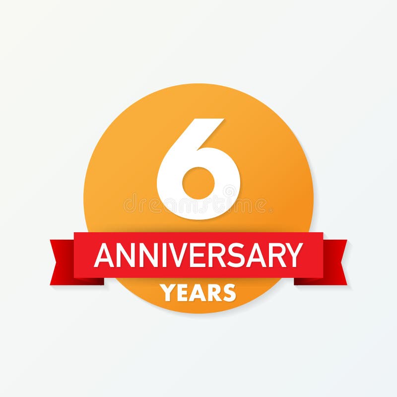 6 Years Anniversary Emblem. Anniversary Icon or Label. 6 Years ...