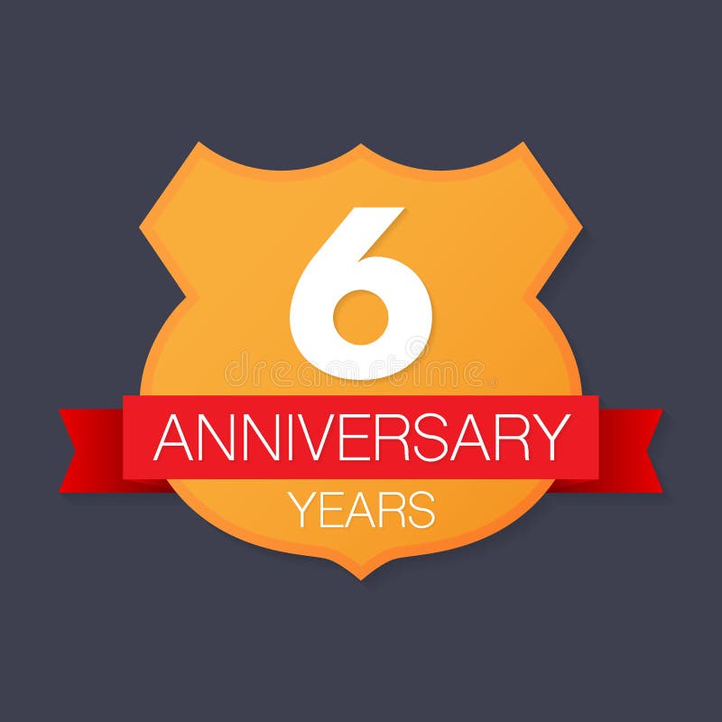 6 Years Anniversary Emblem. Anniversary Icon or Label Stock Vector ...