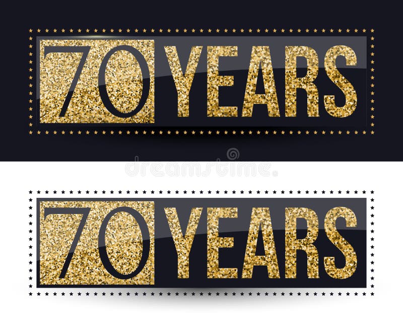 70 Years Anniversary Gold Banner On Dark And White Backgrounds. Stock ... 70 Years Anniversary Gold Banner On Dark And White Backgrounds. Stock ...