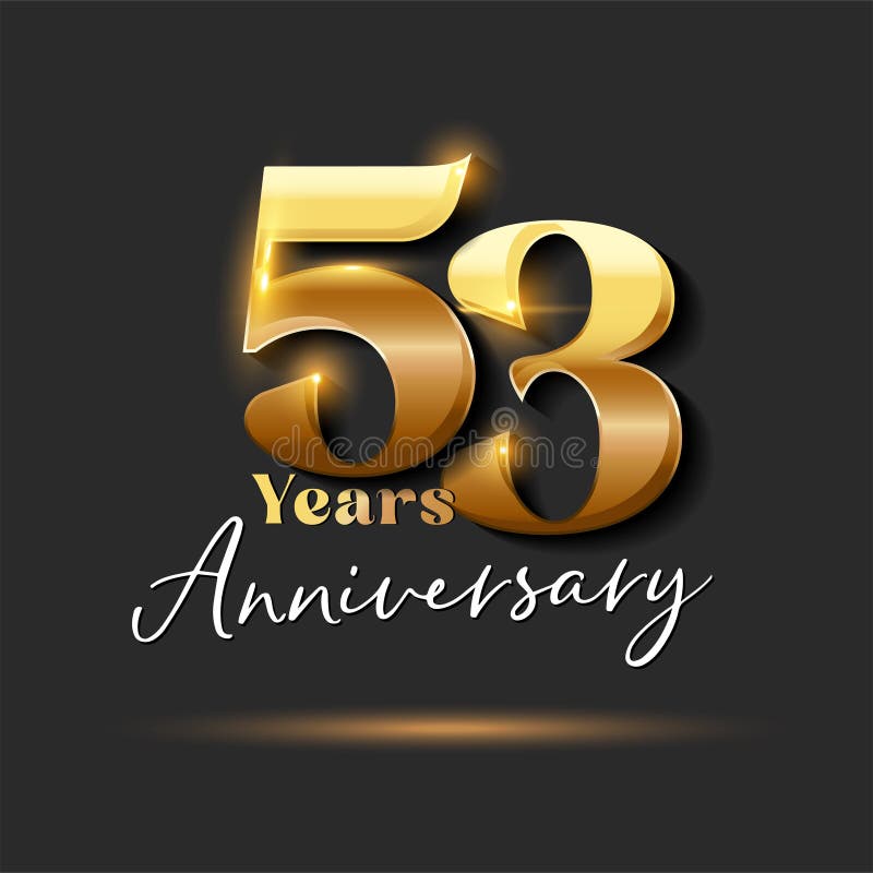 53rd Anniversary Celebration. Golden Number 53rd with Sparkling ...
