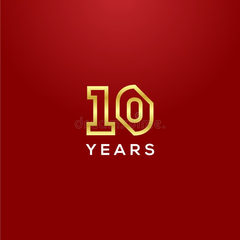 10 Years Anniversary Gold Number Vector Design Stock Vector ...