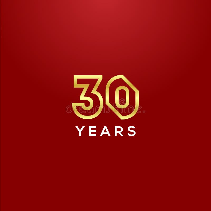 30 Years Anniversary Gold Number Vector Design Stock Vector ...