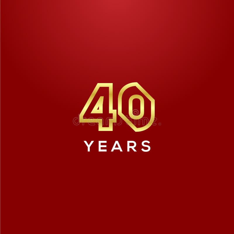 40 Years Anniversary Gold Number Vector Design Stock Vector ...